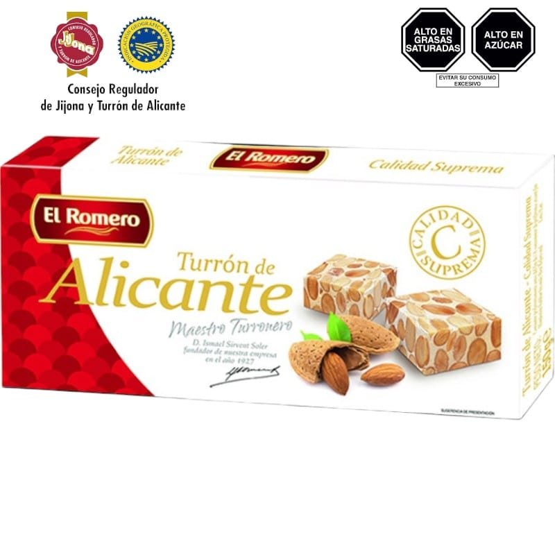 Turrón Alicante Suprema El Romero I.G.P. 150 g - La Bodega Ibérica Oficial
